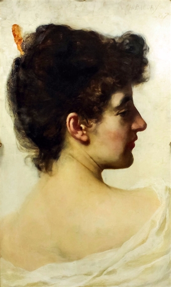 Harry Baldry | Shoulder length portraits of Victorian beauties | MutualArt