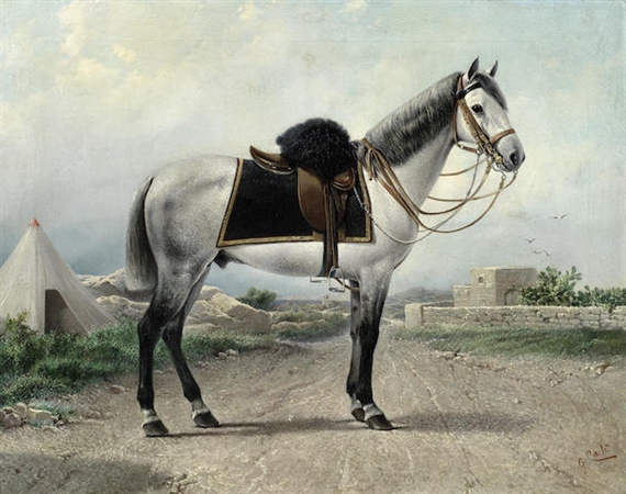 Cali Giuseppe | Portrait of an officer's grey charger | MutualArt