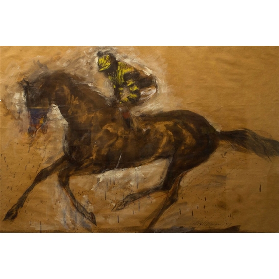 LeRoy Neiman | Seattle Slew at Belmont (1977) | MutualArt