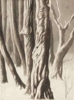 Léon Spilliaert | Trees by the Water (1918) | MutualArt