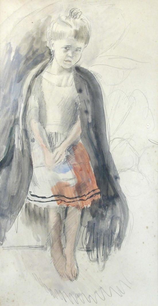 Monica Rawlins | Study of a small Gypsy Girl in a red skirt and black ...