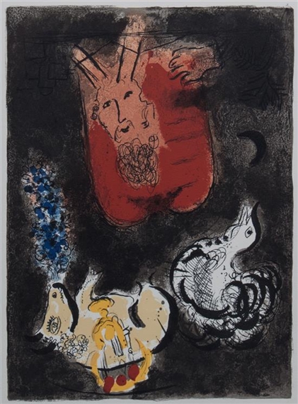 Marc Chagall | Frontispiece: Moses and the Tablets of the Law (from The ...
