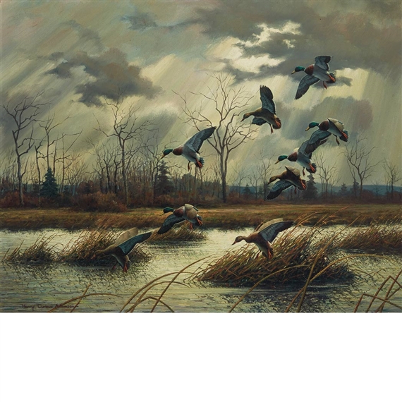 Harry Curieux Adamson | Mallards Alighting | MutualArt