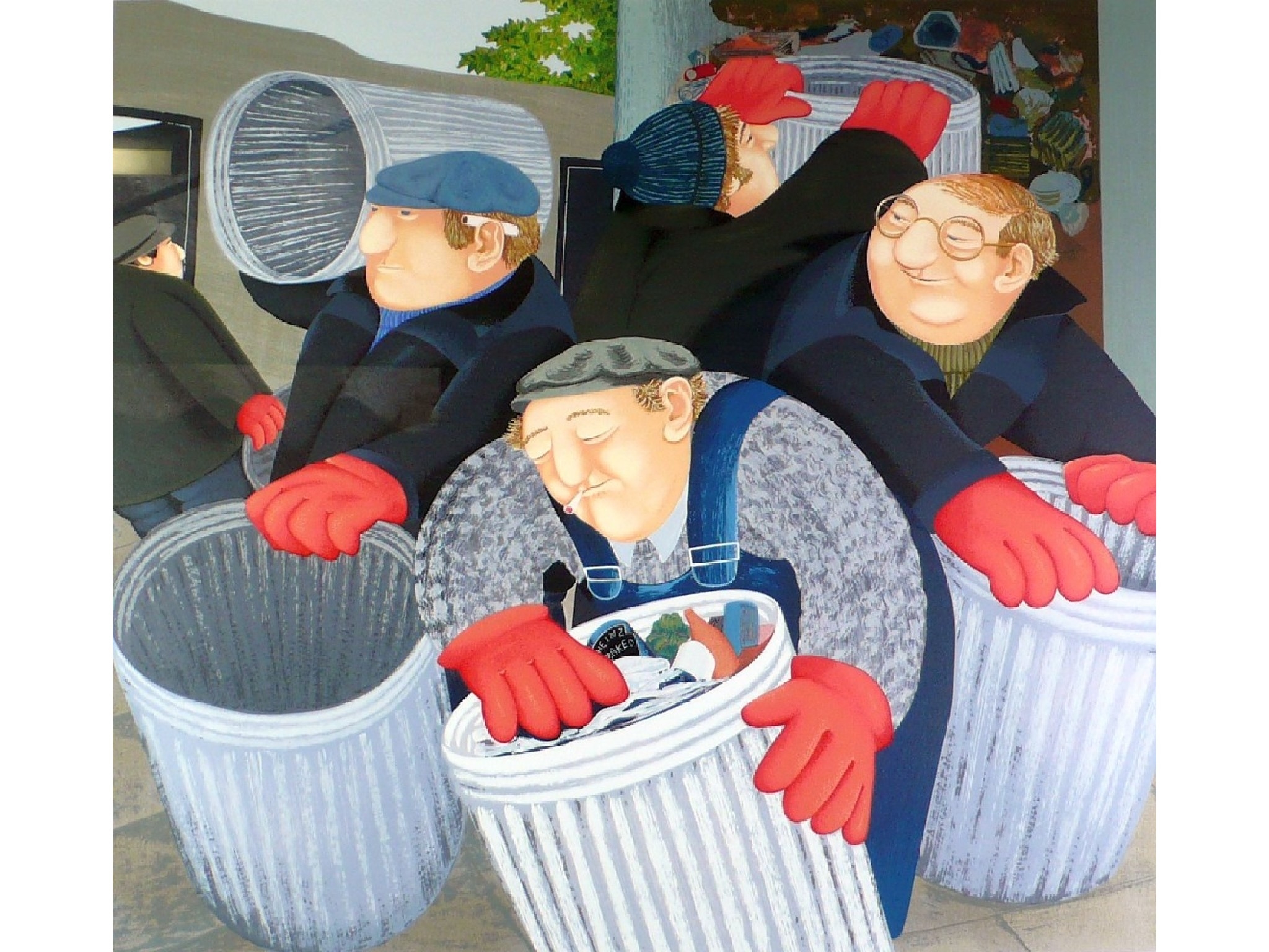 Beryl Cook | Dustbin Men | MutualArt
