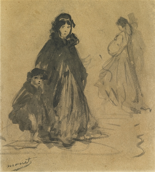 Édouard Manet | SCÈNE DE RUE (FEMME ET JEUNE FILLE) | MutualArt