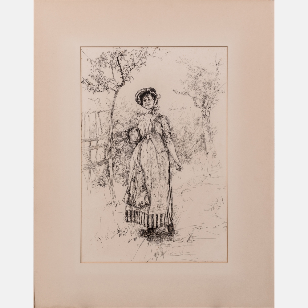 Edwin Austin Abbey | Girl with a Pitcher | MutualArt