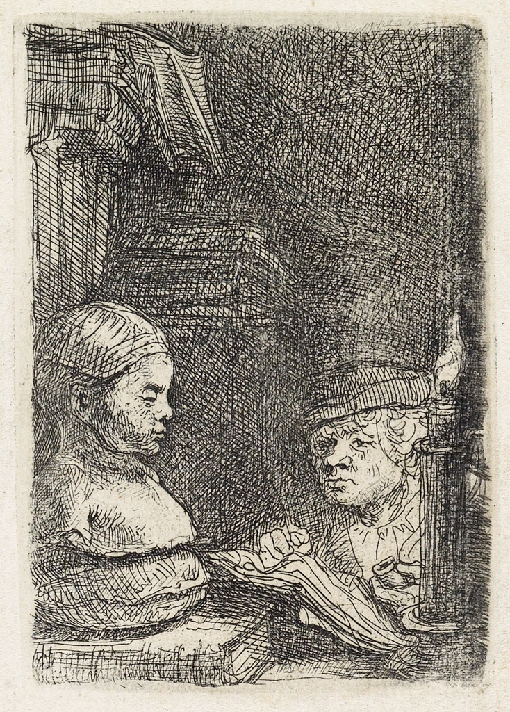 Rembrandt van Rijn | Man Drawing From A Cast (1641) | MutualArt