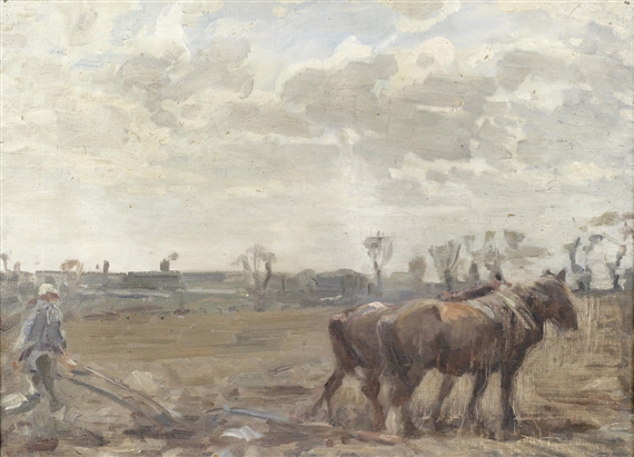 Harry Becker | Ploughing scene, Suffolk | MutualArt
