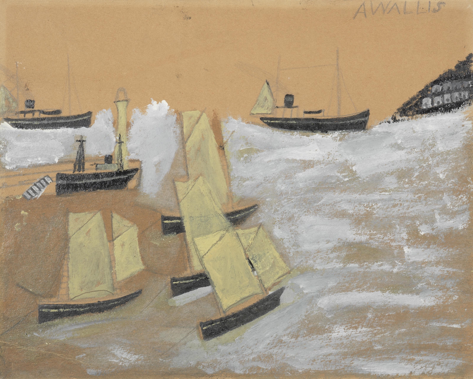 Alfred Wallis | Boats in a harbour | MutualArt