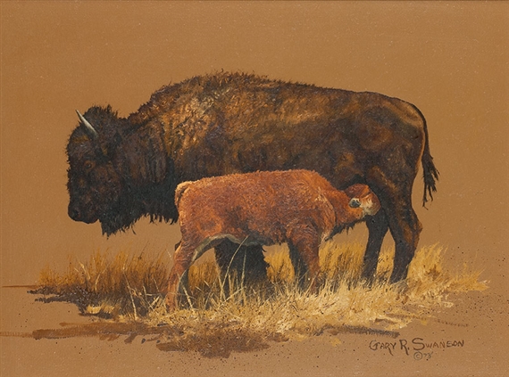 Gary R. Swanson | Buffalo and Calf (1973) | MutualArt