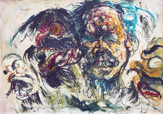 Affandi | Self Portrait and Masks (1963) | MutualArt