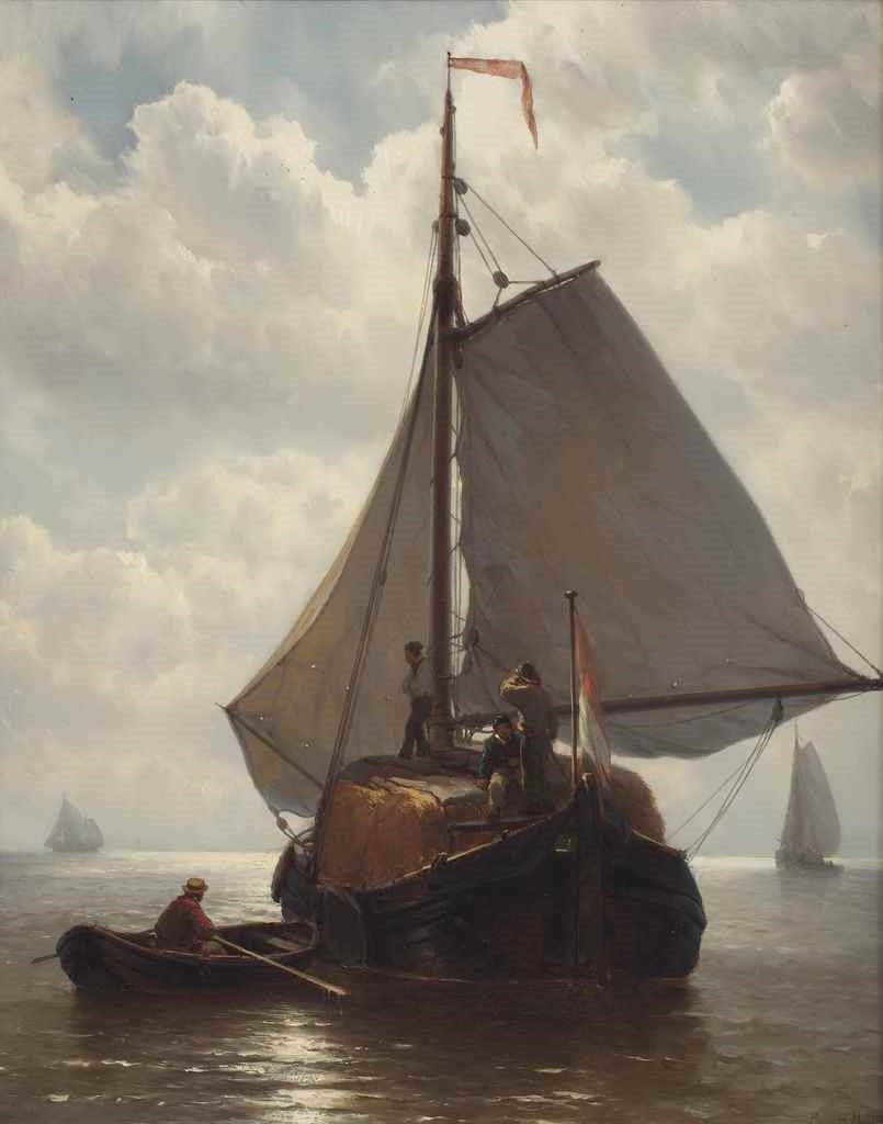 Johan Hendrik Louis Meijer | The hay barge | MutualArt