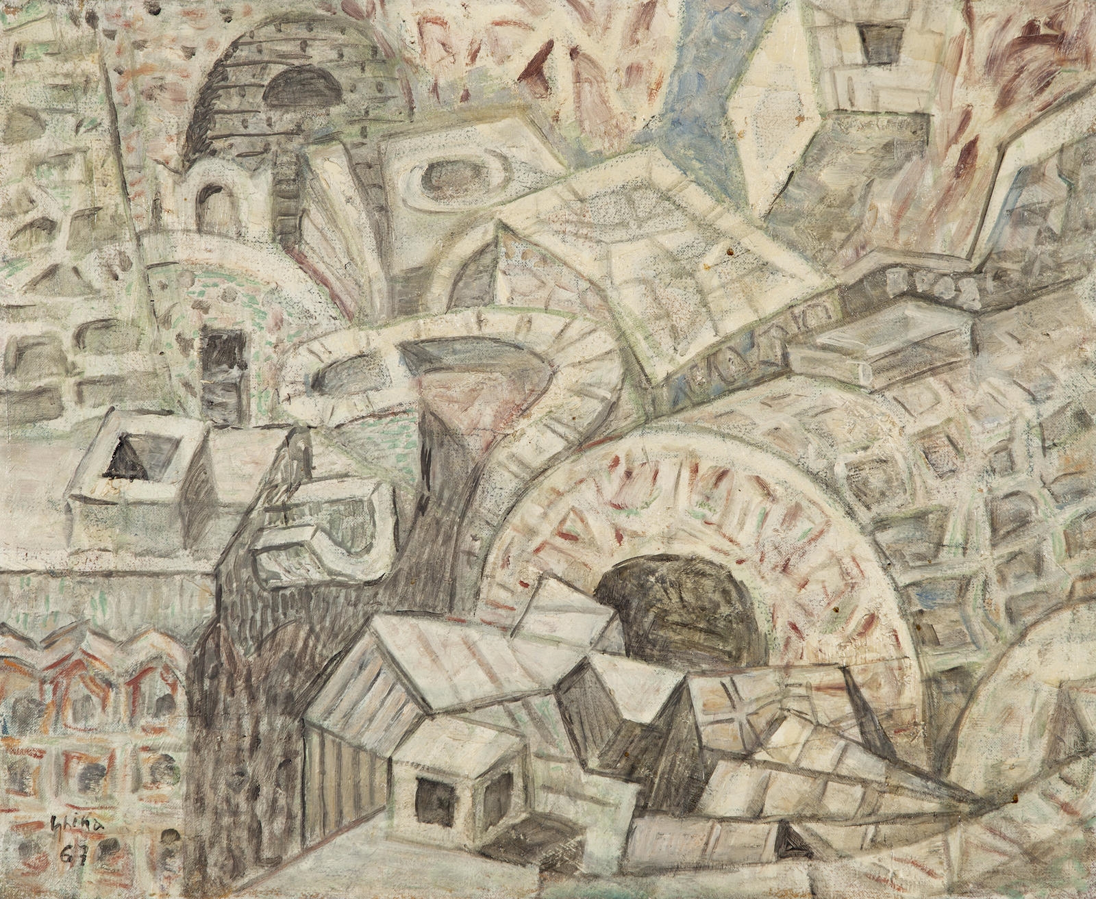 Nikos Hadjikyriakos-Ghika | Nocturnal Houses, Athens (1967) | MutualArt