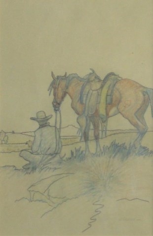 J.K. Ralston | A cowboy and his mount taking a break (Circa 1960s ...