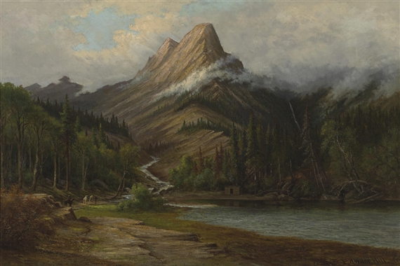 Edward Hill | Riders with pack horses in a mountain landscape | MutualArt