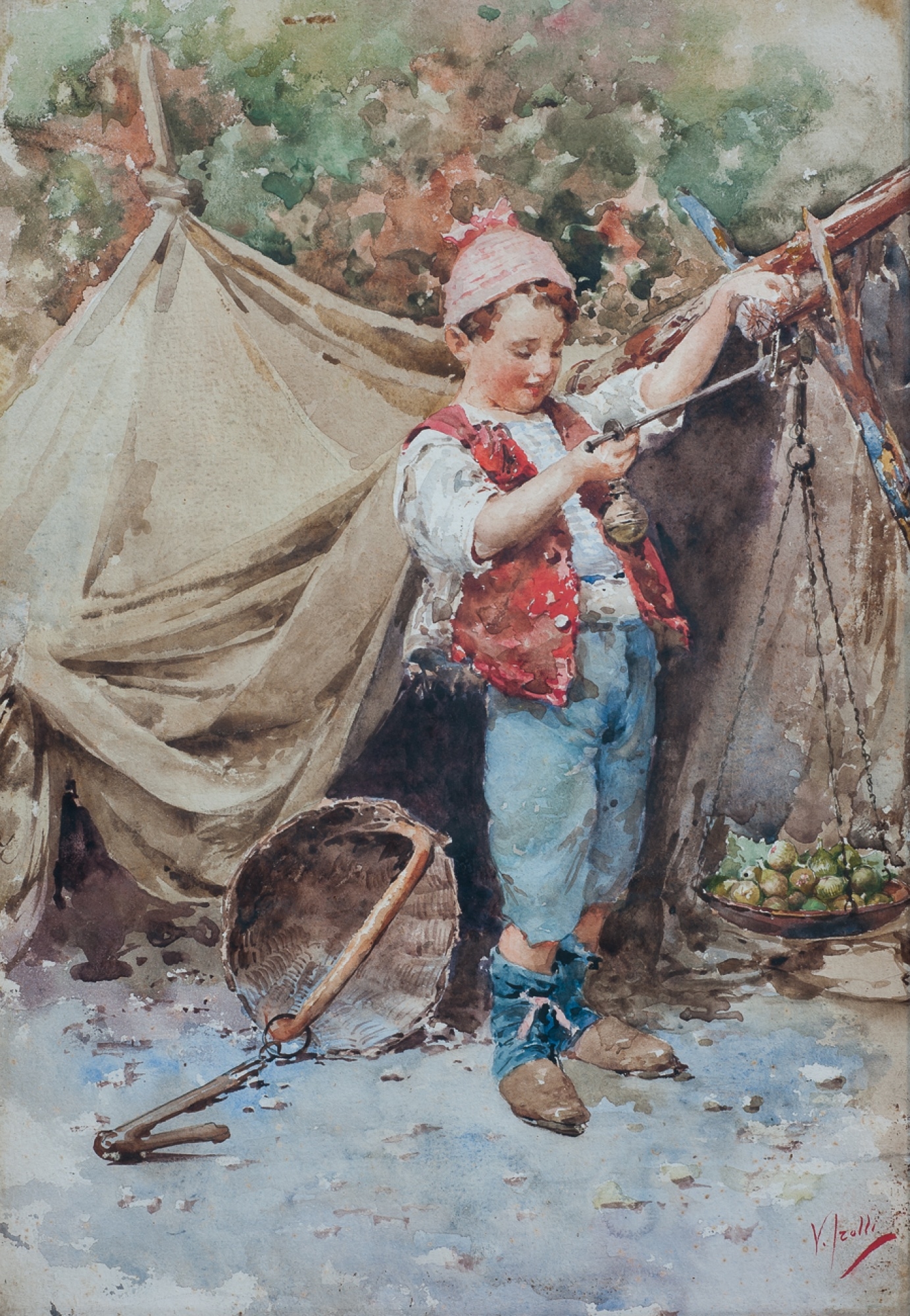 Irolli Vincenzo | Niños pesando verduras | MutualArt