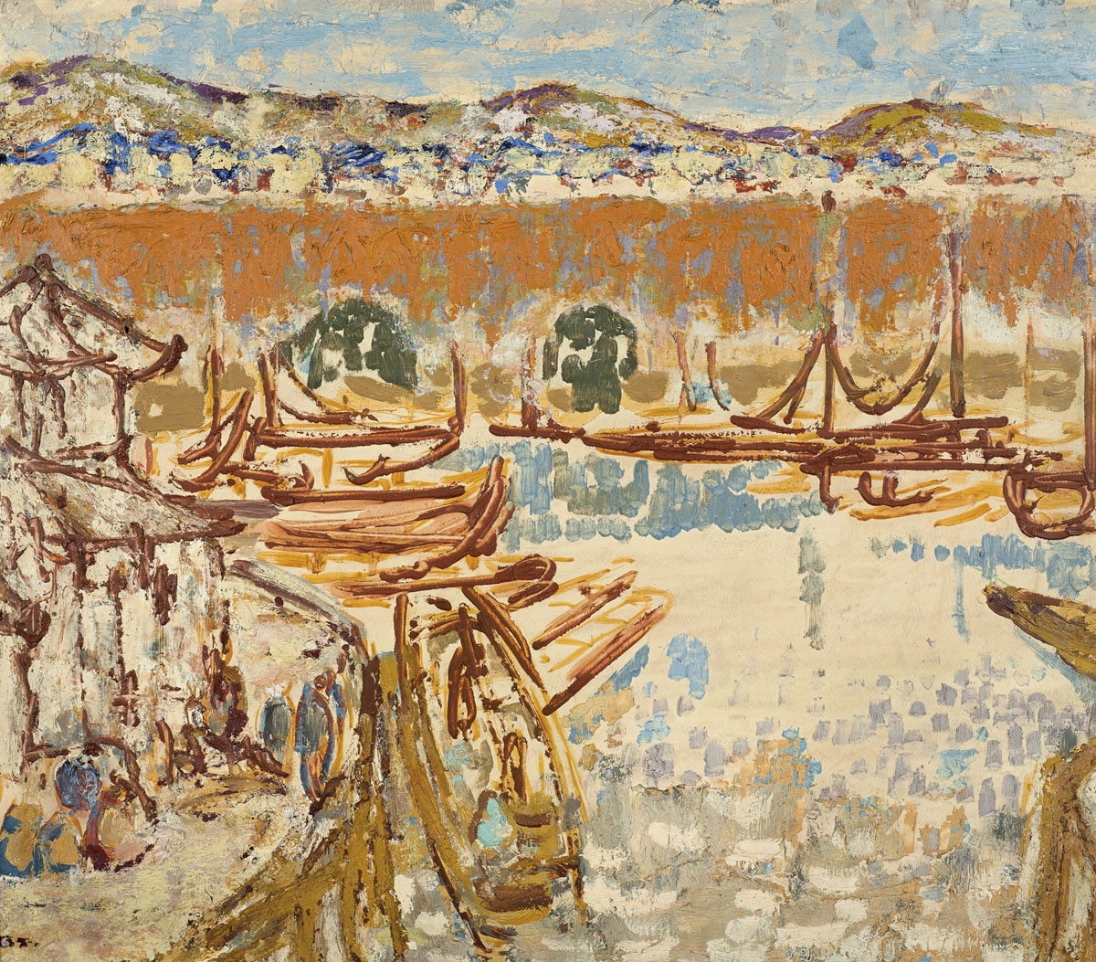 Ian Fairweather | Sampans at the Water Gate Huchow (1936) | MutualArt