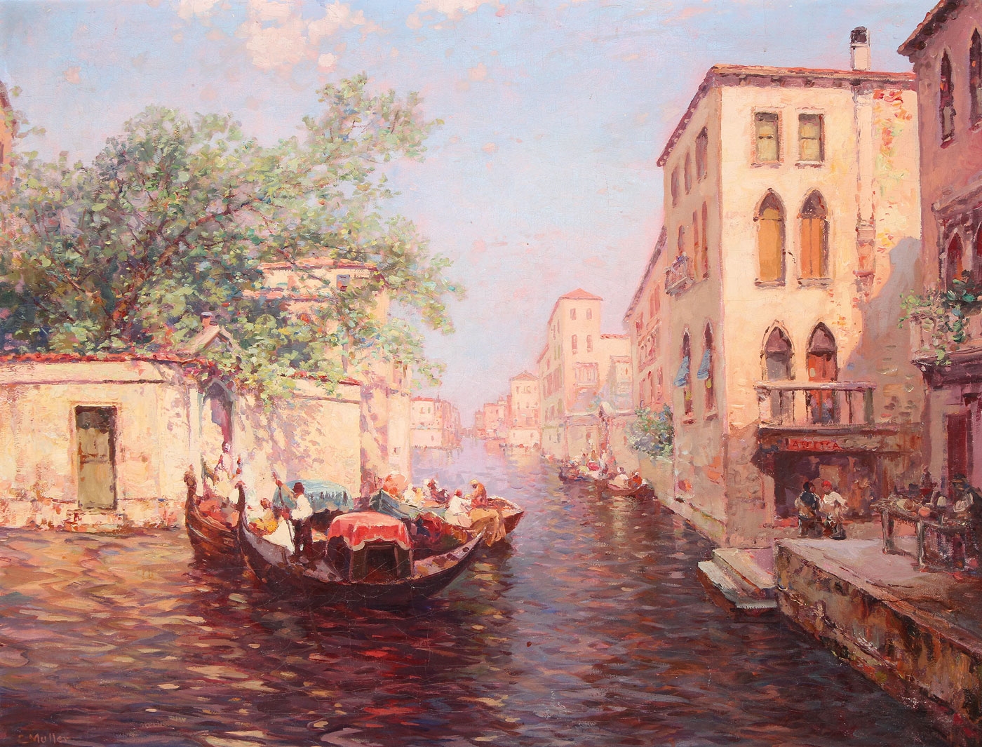 Carl Müller | Venetian Canal Scene | MutualArt