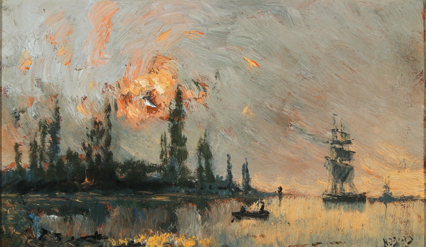 Hippolyte Camille Delpy | Harbor Scene at Dusk | MutualArt