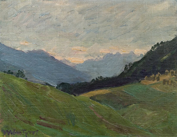 Hans Josef Weber-Tyrol | Mountain landscape (Circa 1920) | MutualArt