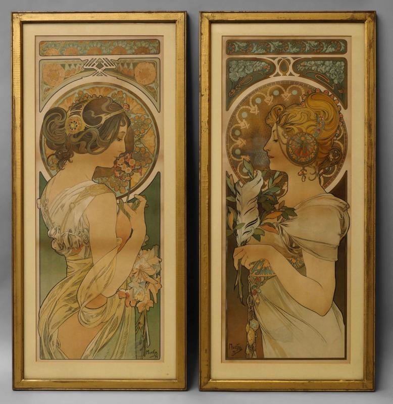 Alphonse Mucha | 4 works: Moonlight; Polar Star; Morning Star; Evening ...