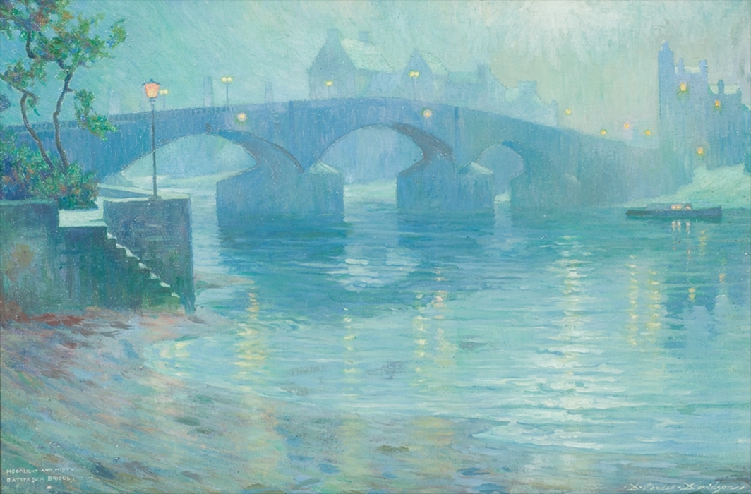 Daniel Pender Davidson | MOONLIGHT AND MIST, BATTERSEA BRIDGE | MutualArt