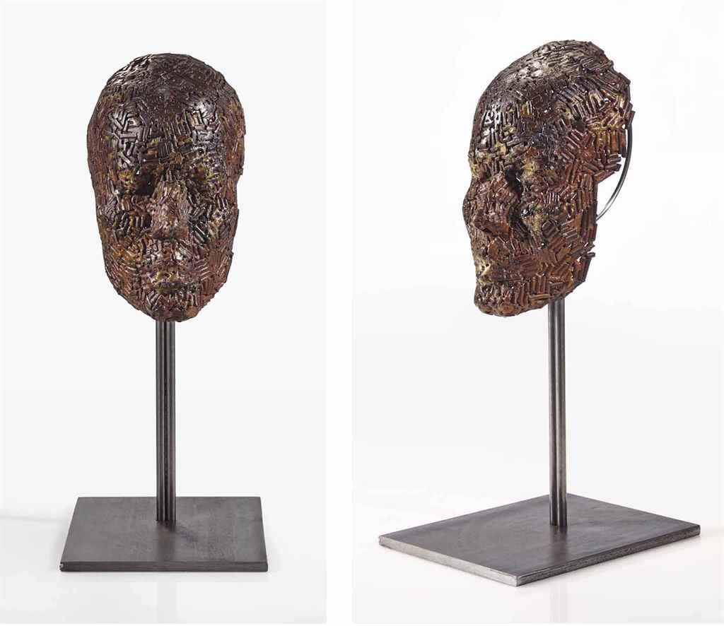 Maurice Calka | 'VISAGE TEXTURE', A STEEL ROD SCULPTURE ON STAND (1980 ...