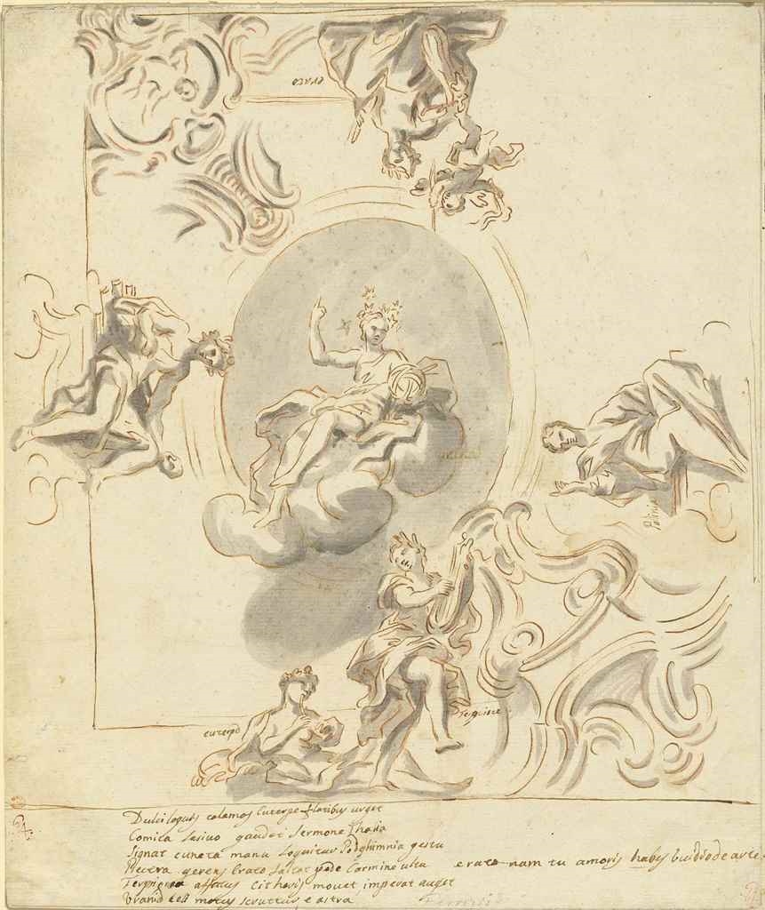 Domenico Parodi | A design for a ceiling with muses | MutualArt