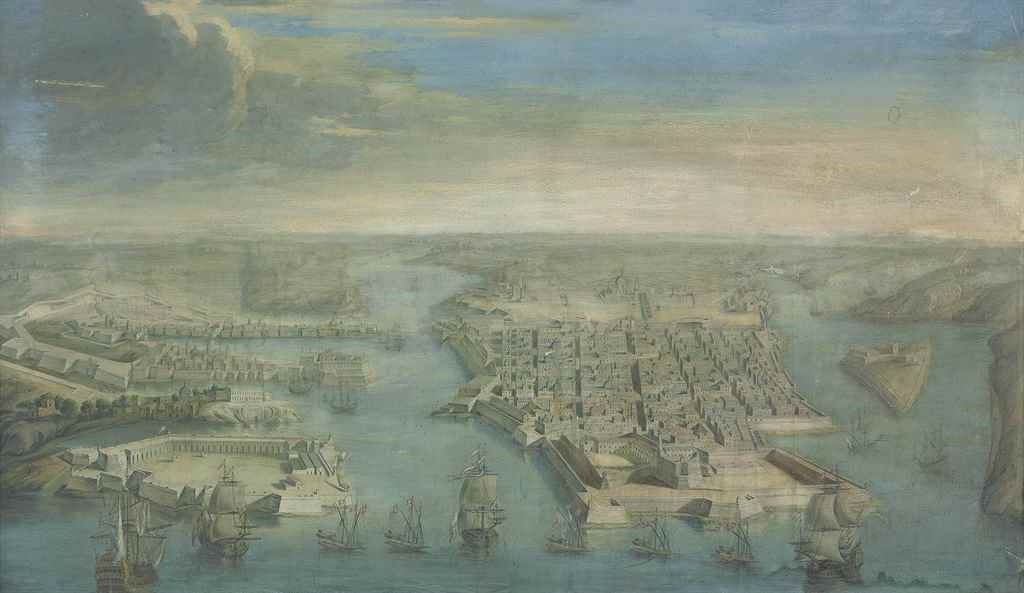 Joseph Goupy | A bird's eye view of the port and entrance of Valetta ...