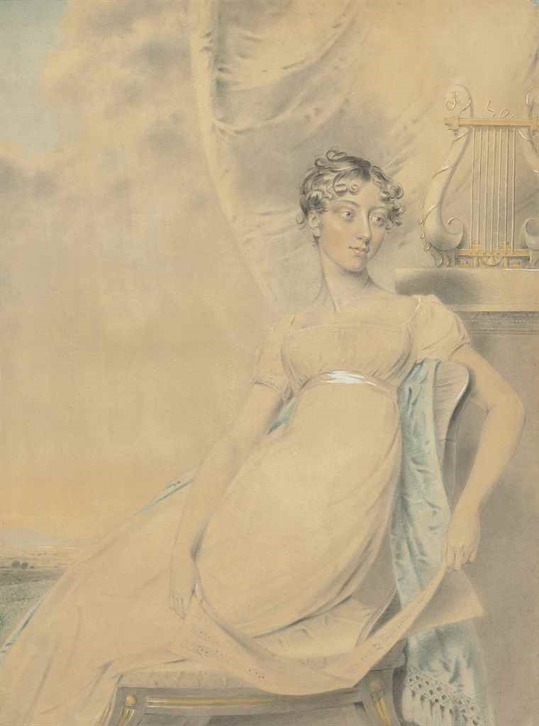 John Downman | Portrait of Anne Lucy Poulett, Lady Nugent (1790-1848 ...