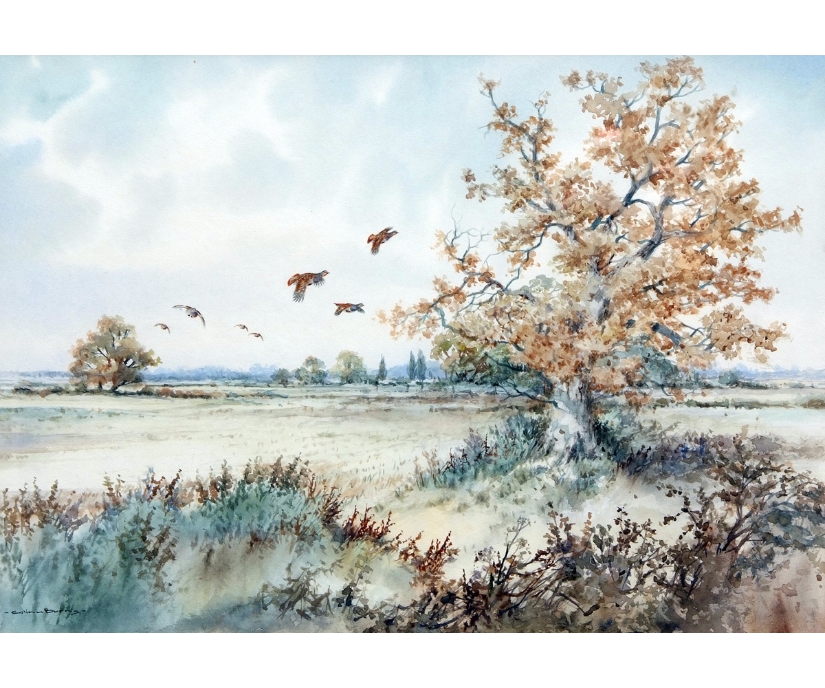 Colin W. Burns | Norfolk Broads Scene with Heron | MutualArt
