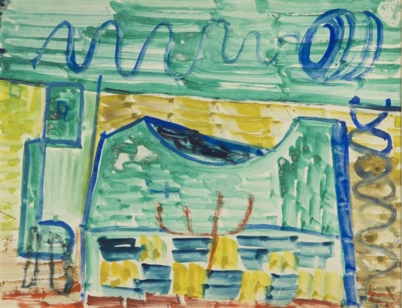 Jonasz Stern | Composition in Green (1950) | MutualArt