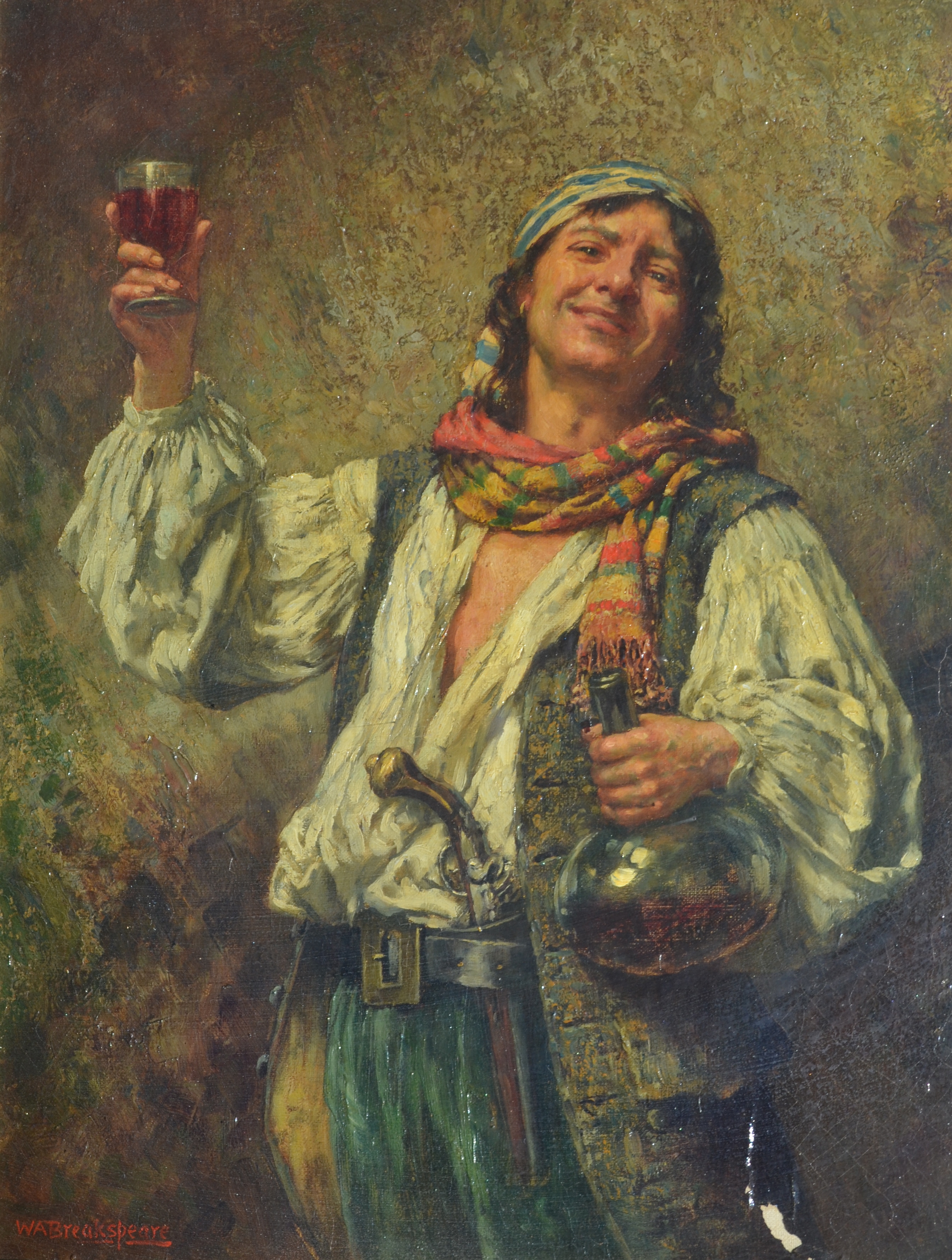 William A. Breakspeare | Man with Wine and a Pistol | MutualArt