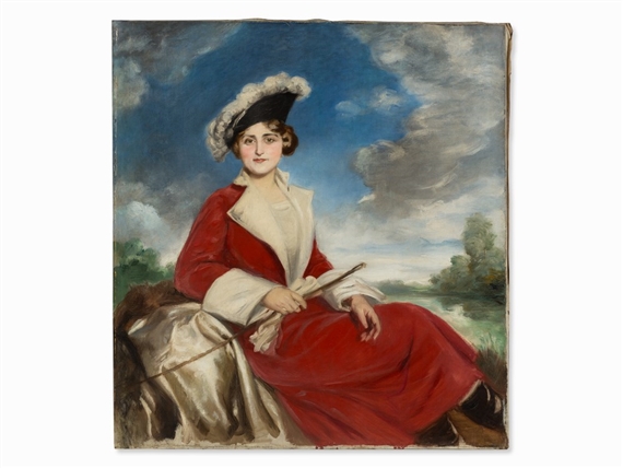 Adolf Pirsch | Lady in Red Riding Dress (1910) | MutualArt