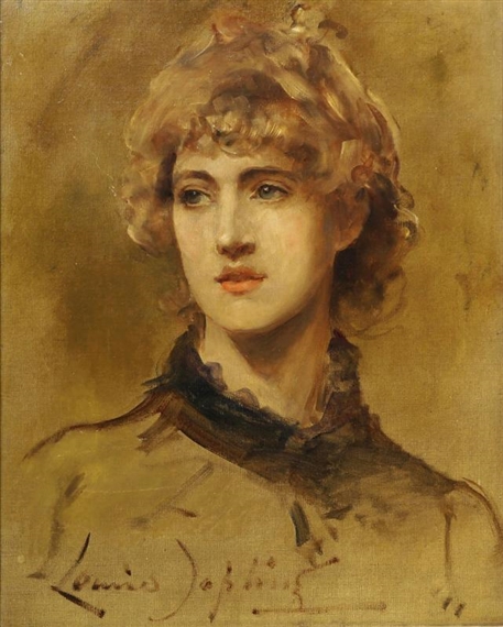 Louise Jopling | Portrait of a lady, head and shoulders turned to the ...