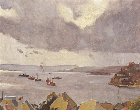 Herbert Badham | SYDNEY HARBOUR FROM DARLING POINT (Circa 1944) | MutualArt