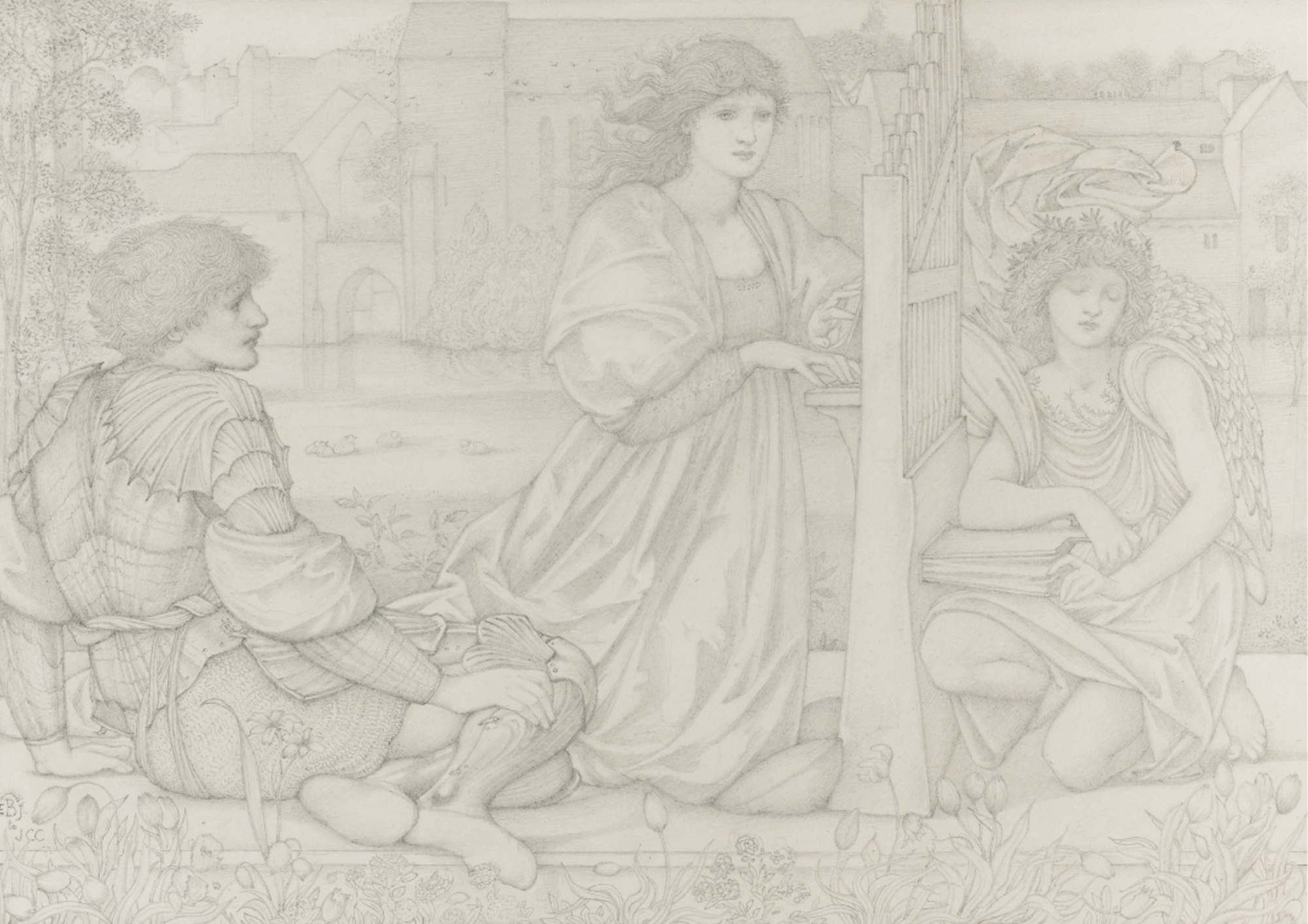 Edward Burne-Jones | STUDY FOR ONE OF THE QUEENS IN ARTHUR IN AVALON ...
