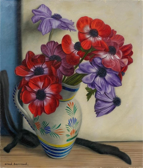 Aime Barraud | Still life of flowers with anemones | MutualArt