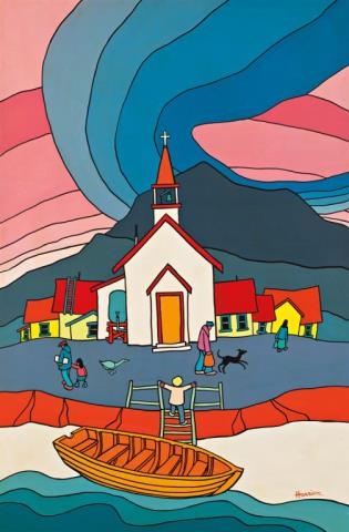 Ted Harrison | Cabin Fires (1981) | MutualArt