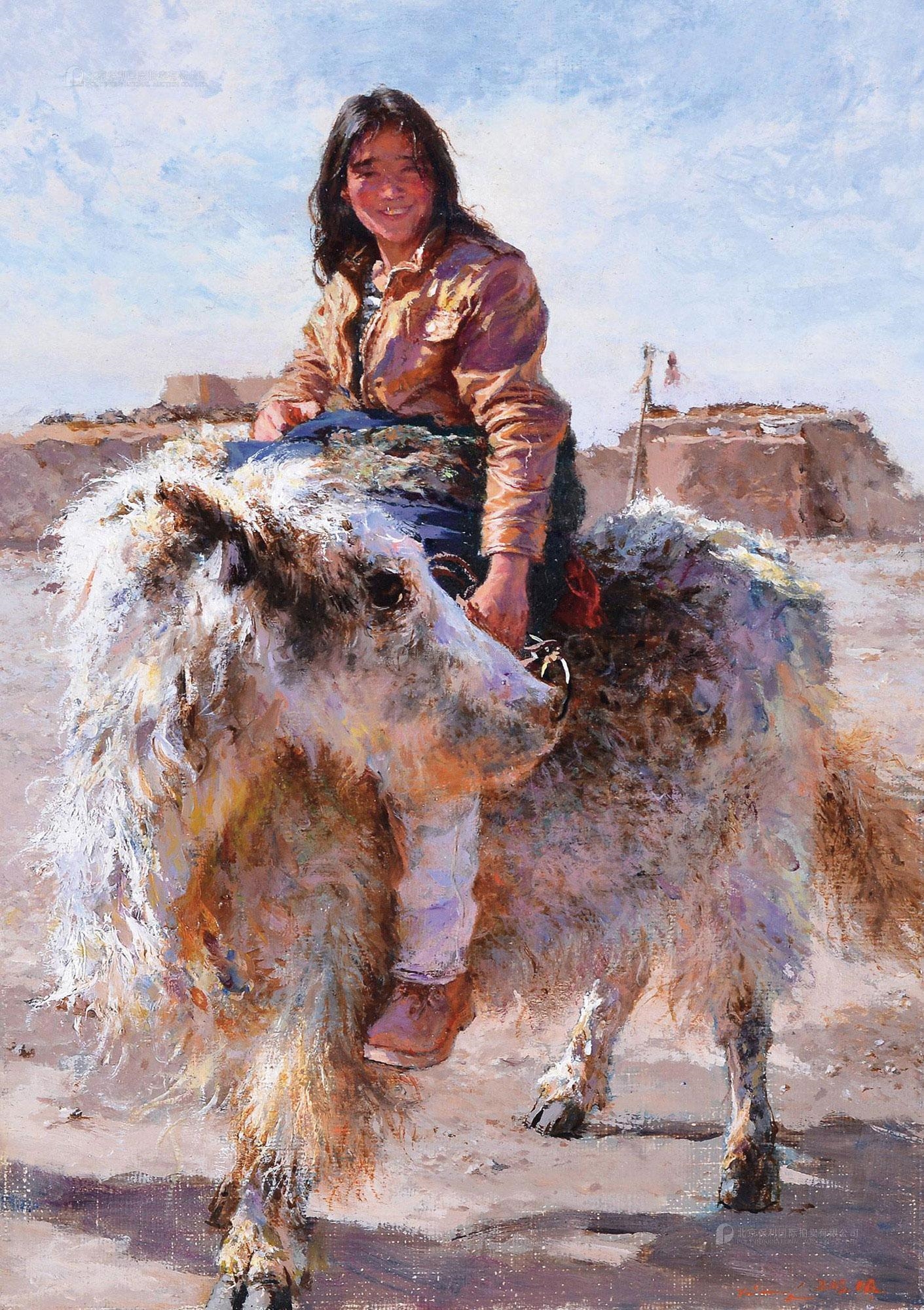 Yu Ming | Girl Riding Yak (2015) | MutualArt