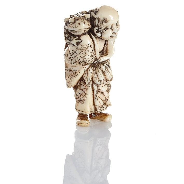 Meiji Period, 19th Century | Gamma Sennin Katabori Netsuke | MutualArt