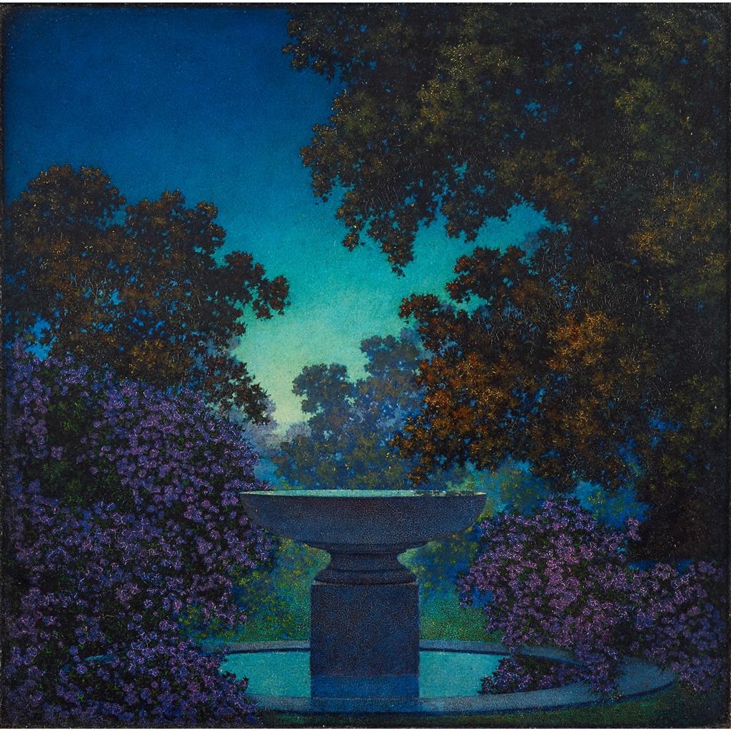 Maxfield Parrish | BLUE FOUNTAIN (STUDY FOR REVERIES) | MutualArt