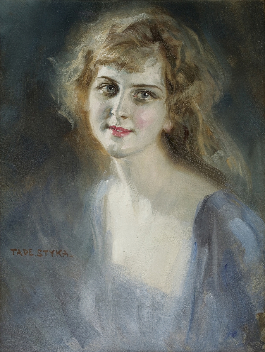 Tadé Styka | PORTRAIT OF A YOUNG WOMAN (1920) | MutualArt