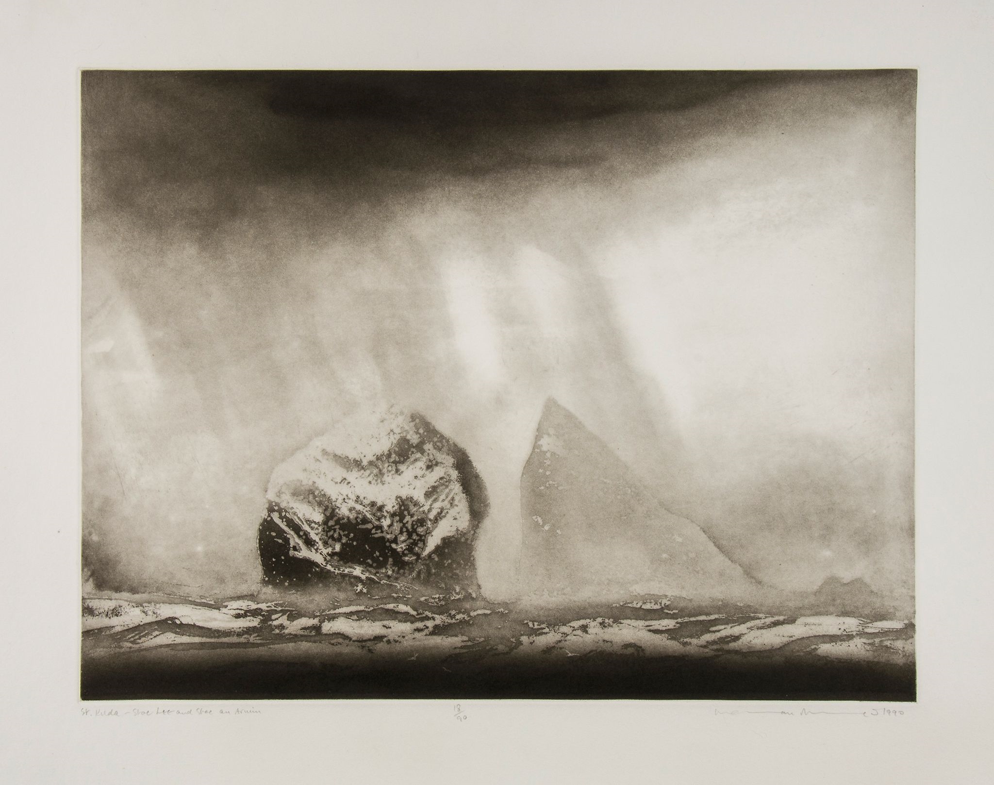 Norman Ackroyd | St Kilda - Stac Lee and Stac an Armin (1990) | MutualArt