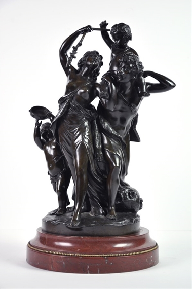 Claude Michel Clodion | Large Bronze and Marble Classical Group by ...