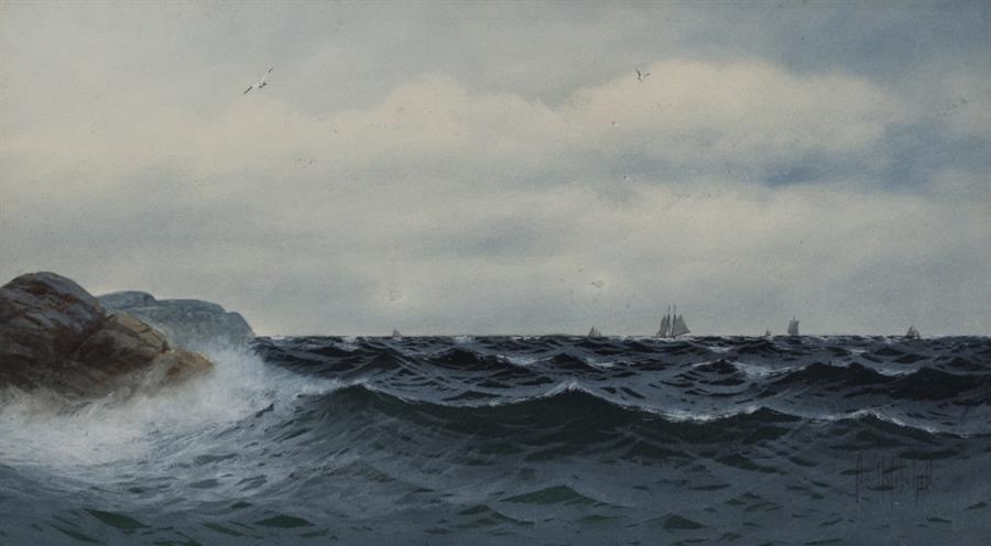 Neil Reed Mitchell | Waves at rocky shore | MutualArt