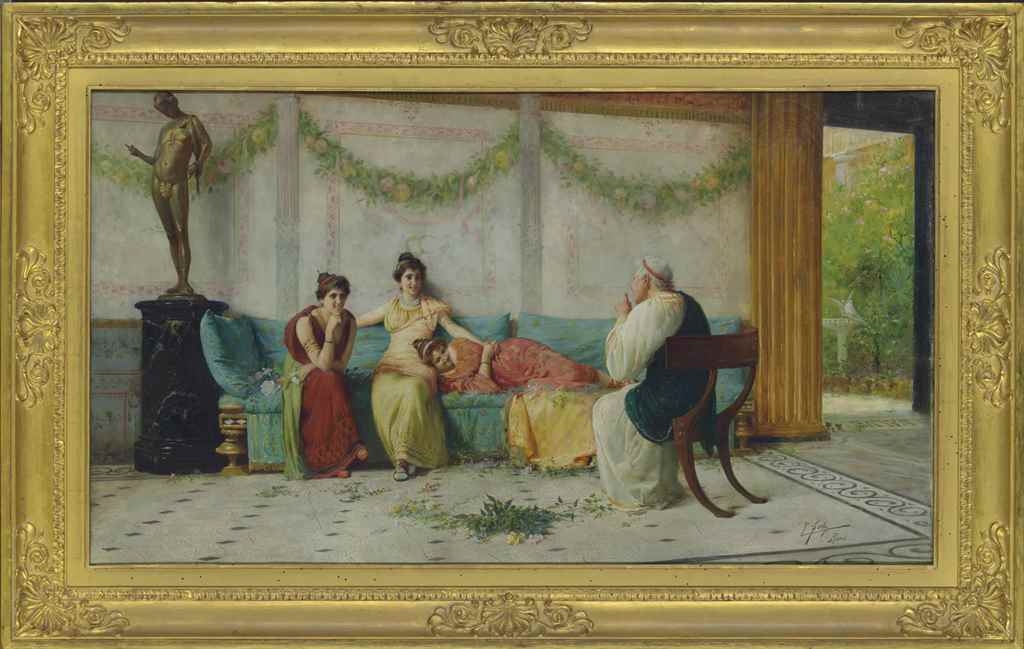 Ettore Forti | A Roman Storyteller in a Pompeian Interior | MutualArt