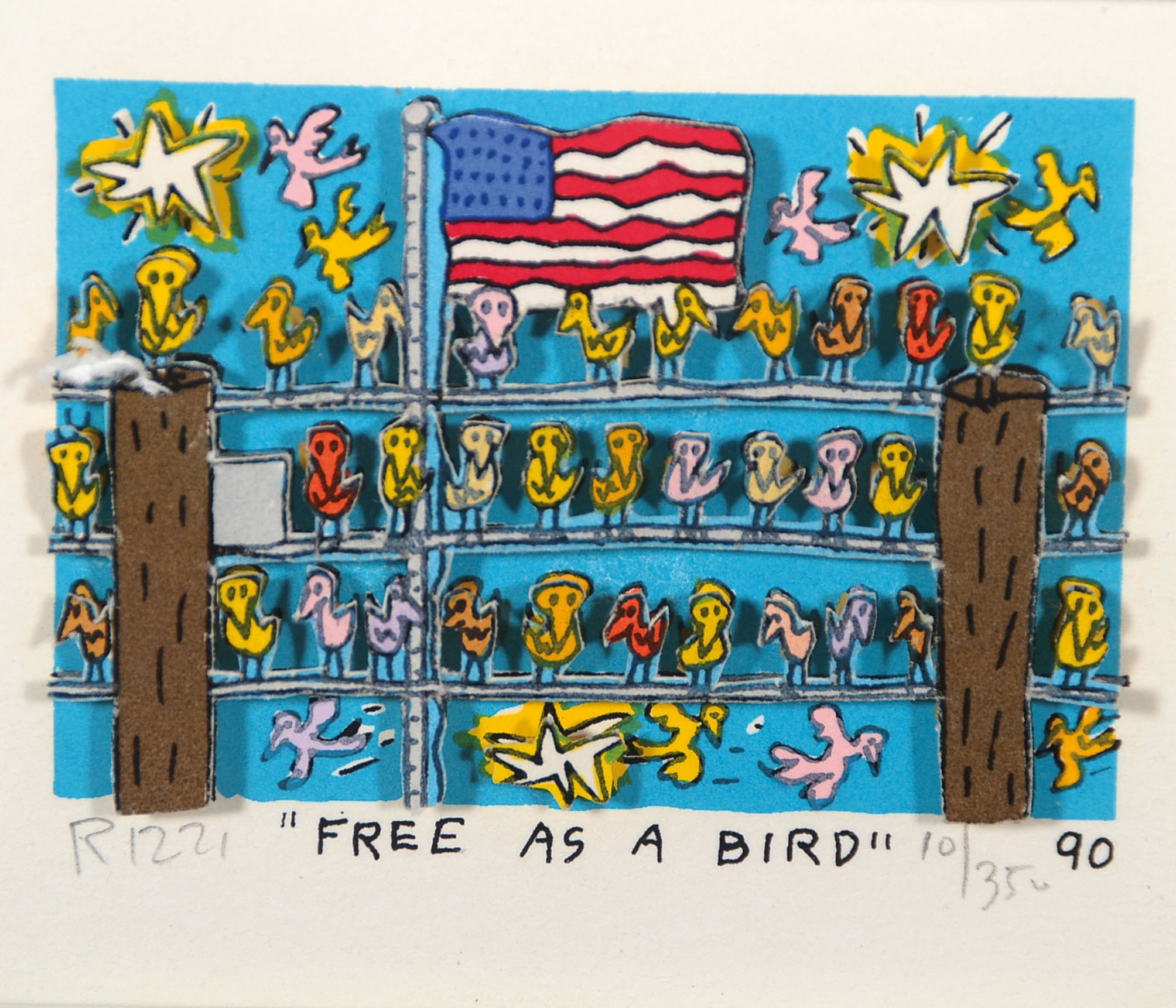 James Rizzi | Free as a Bird (1990) | MutualArt