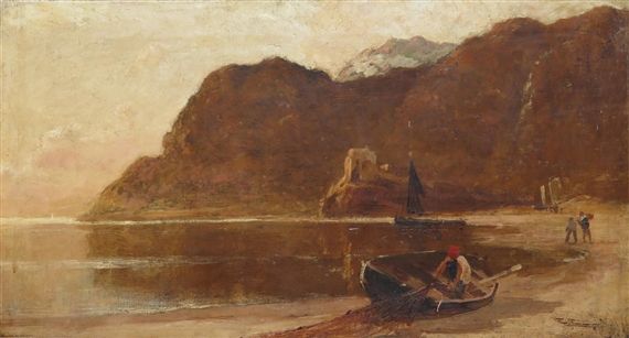 Edwin Ellis | A castle on the coast | MutualArt