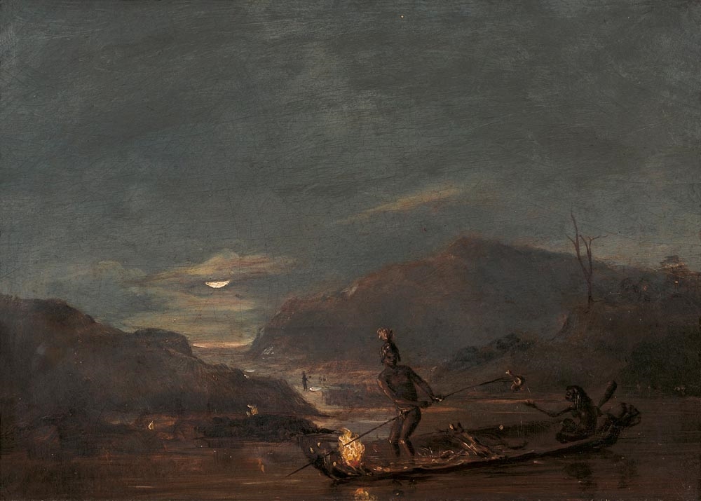 Thomas Balcombe | Untitled (Aborigines Fishing by Torchlight) (1853 ...